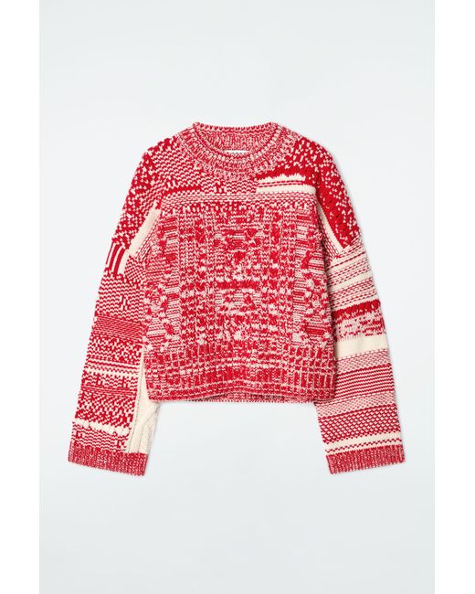 COS Fair Isle Wool And Cashmere Sweater in Red | Lyst UK