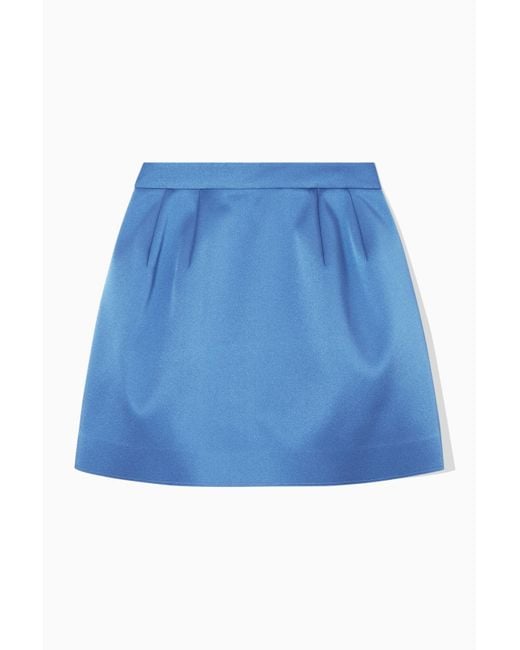 COS Sculpted Mini Skirt in Blue | Lyst