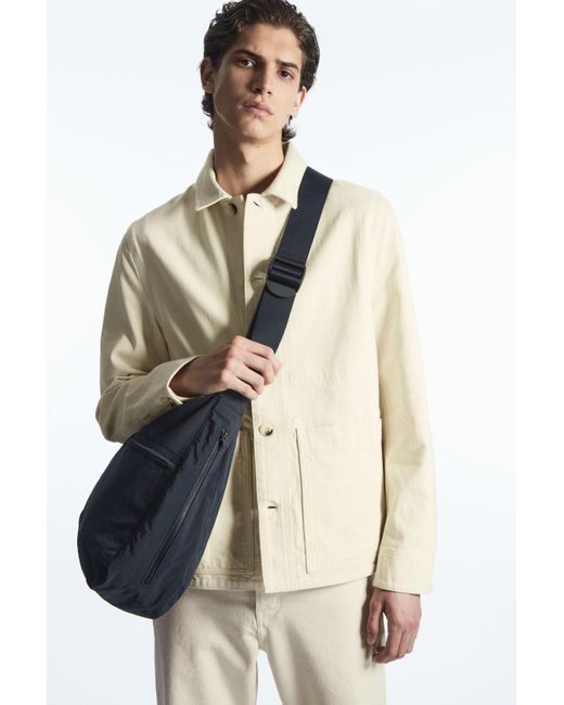 COS Slouchy Nylon Messenger Bag in Blue for Men | Lyst