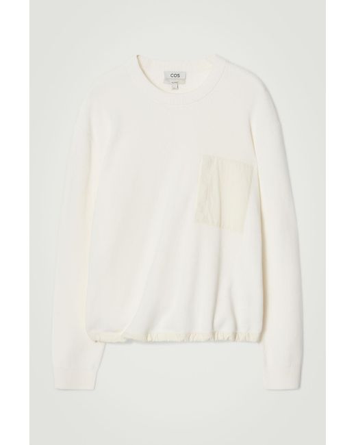 COS Parachute Ribbed-knit Jumper in Natural for Men | Lyst