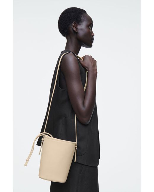 COS Mini Bucket Bag - Nubuck in White | Lyst
