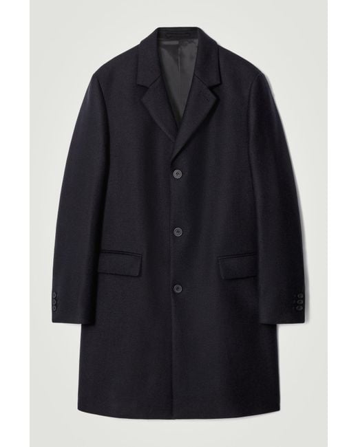 COS Tailored Wool-twill Coat in Blue for Men | Lyst