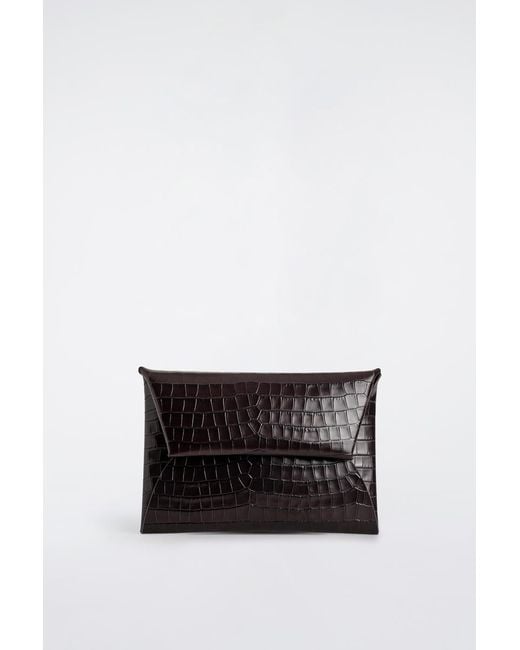 COS Croc-Effect Leather Pouch in White for Men | Lyst