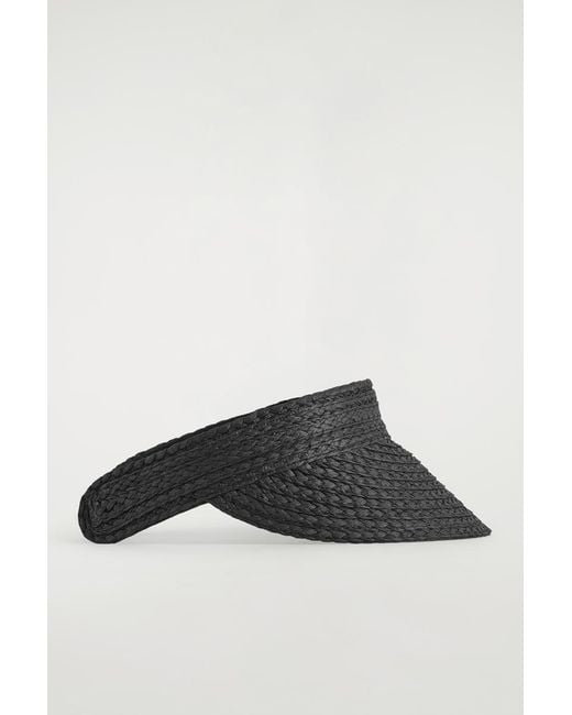 COS Woven Paper Visor in Black | Lyst UK