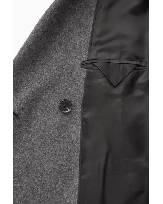 COS Oversized Power-shoulder Wool Coat in Grey | Lyst UK