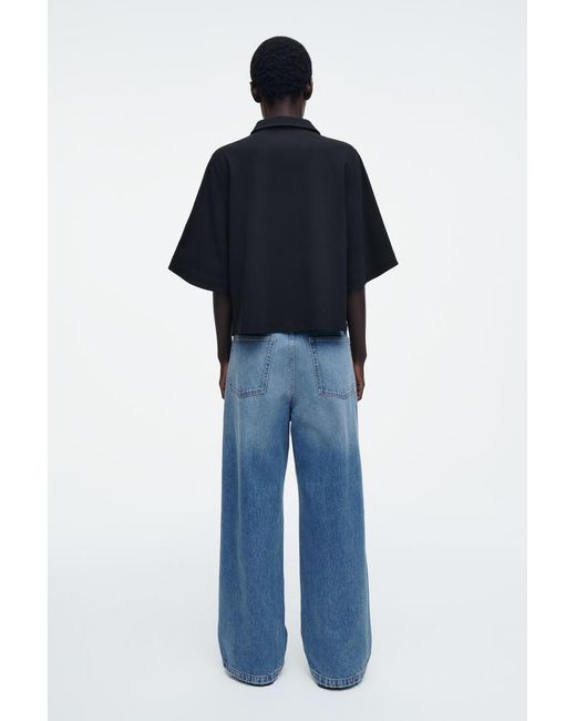 COS Boxy Polo Shirt in Blue | Lyst