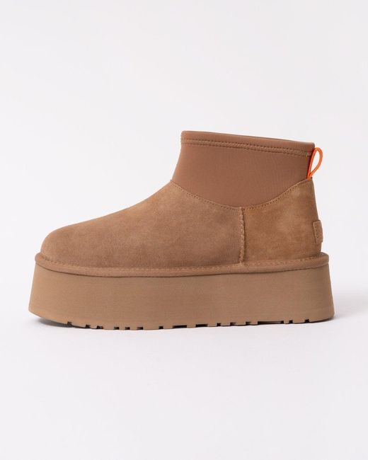 UGG Classic Mini Dipper Platform Boots in White | Lyst