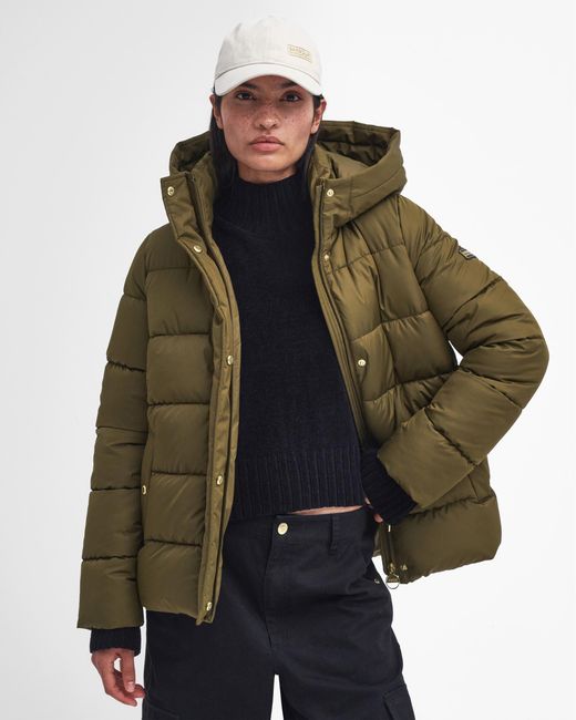 Barbour Barron Puffer Jacket in Green | Lyst UK