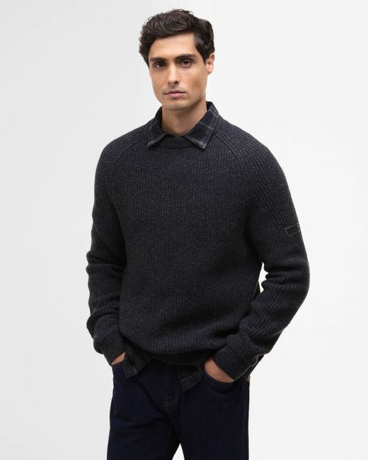 Barbour Chester Crew Neck Jumper in Blue for Men | Lyst UK