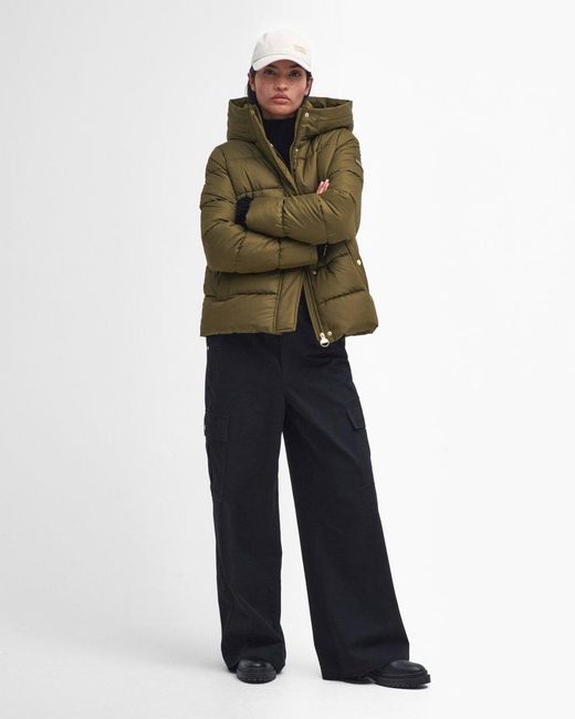 Barbour Barron Puffer Jacket in Green | Lyst UK
