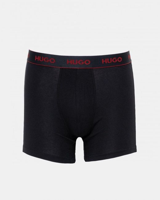 HUGO Three-pack Of Stretch Cotton Boxer Briefs With Logos in Blue for ...
