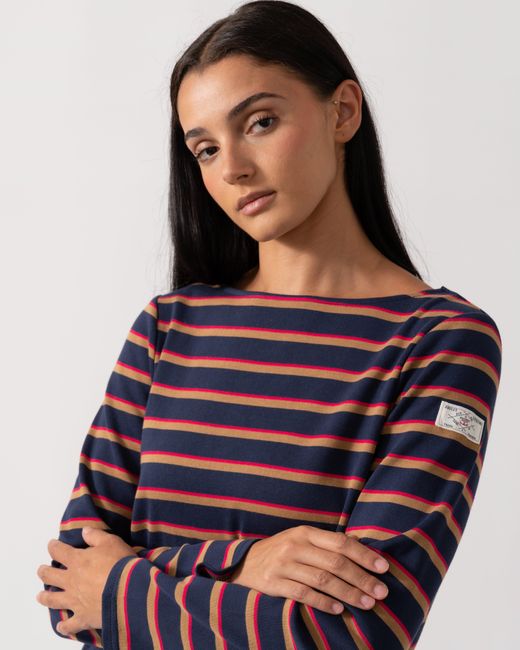 Joules New Harbour Striped Breton Top in Purple | Lyst UK
