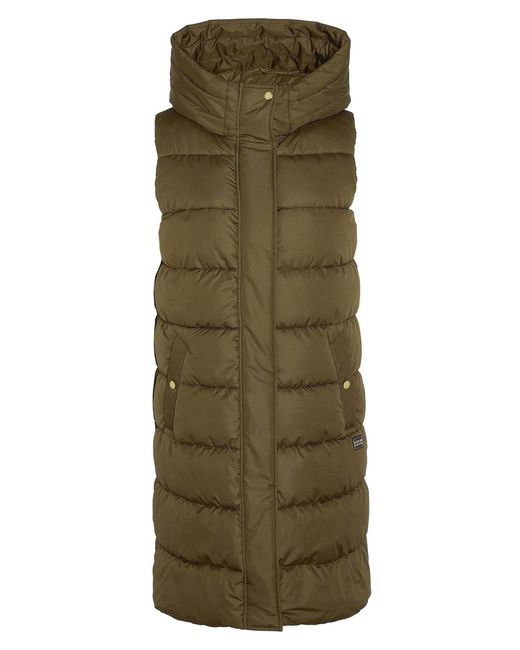 Barbour Greyson Long Puffer Gilet in Green | Lyst