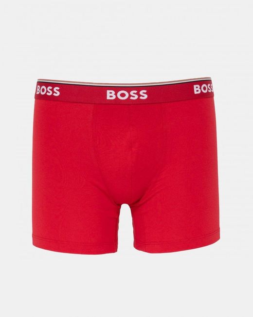 BOSS Power Three Pack Stretch Cotton Boxer Briefs With Logos Nos in ...