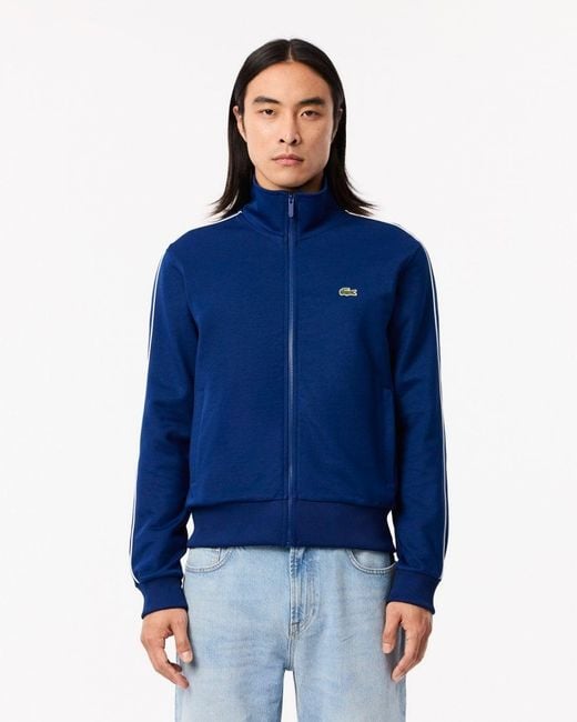 Lacoste Paris Piqué Zip Front Track Jacket in Blue for Men | Lyst Australia