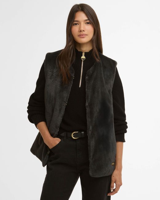 Barbour Milan Fur Gilet in Black | Lyst UK