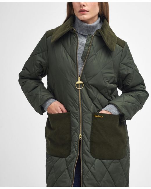 Barbour Malton Long Quilted Jacket /Ancient in Blue | Lyst
