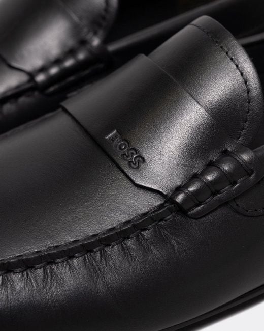 BOSS by HUGO BOSS Noel Nappa-leather Driving Moccasins With Embossed ...