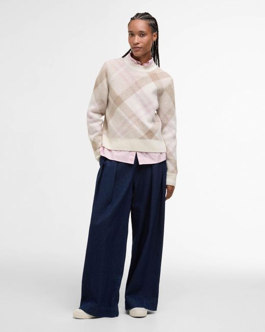 Barbour Sara Knitted Jumper in Natural | Lyst UK