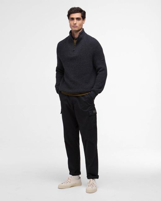 Barbour Chester Funnel Neck Jumper in Blue for Men | Lyst UK