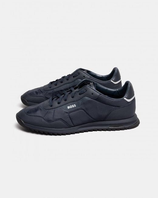 BOSS by HUGO BOSS Zayn Mixed-material Trainers With Perforated Faux ...