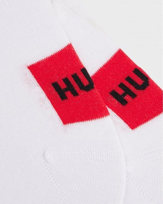 HUGO Two-pack Of Invisible Socks With Red Logo Labels Nos in White for ...