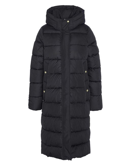 Barbour Longline Barron Puffer Jacket in Blue | Lyst