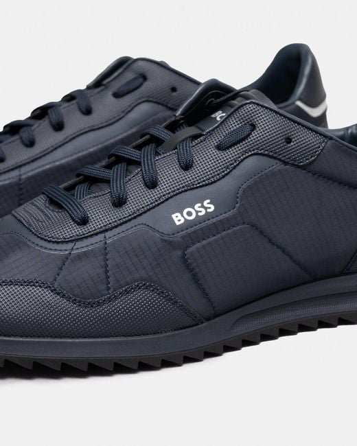 BOSS by HUGO BOSS Zayn Mixed-material Trainers With Perforated Faux ...