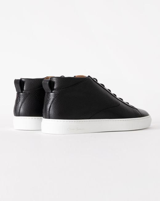 Oliver Sweeney Fermo Mid Cut Deer Leather Trainers in Black for Men ...
