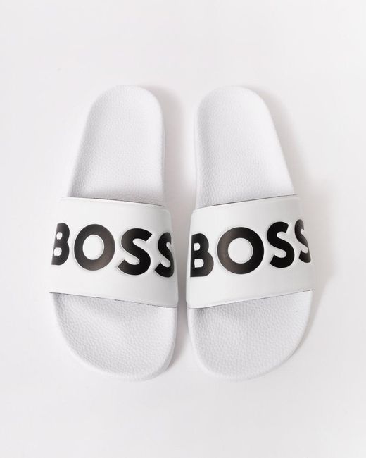 BOSS Boss Faux-Suede Mule Slippers With Rubber Sole Colour: Dark 027 in ...