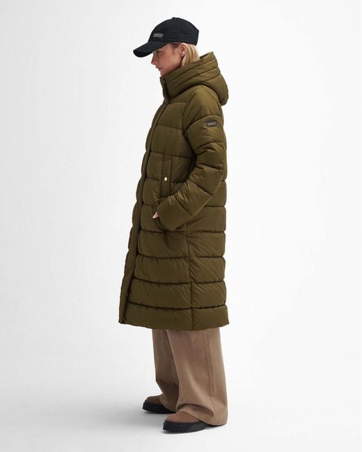Barbour Longline Barron Puffer Jacket Colour: Empire in Green | Lyst