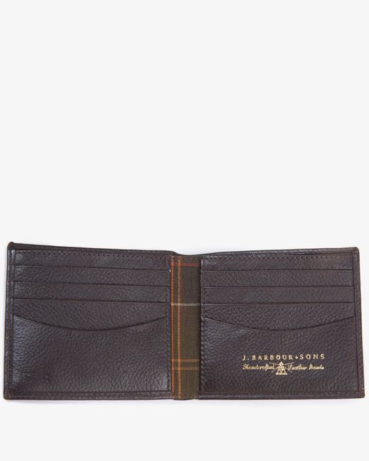 Barbour Amble Leather Billfold Wallet in Grey for Men | Lyst UK