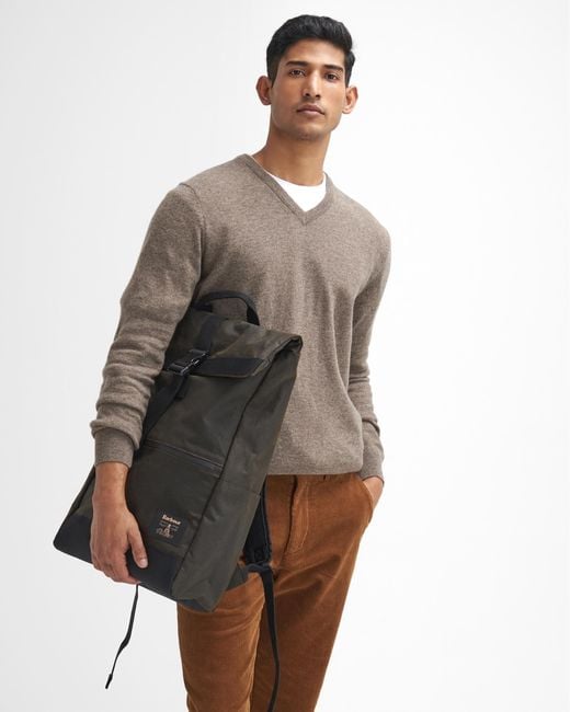 Barbour Field Wax Fold Over Top Backpack in Gray for Men | Lyst