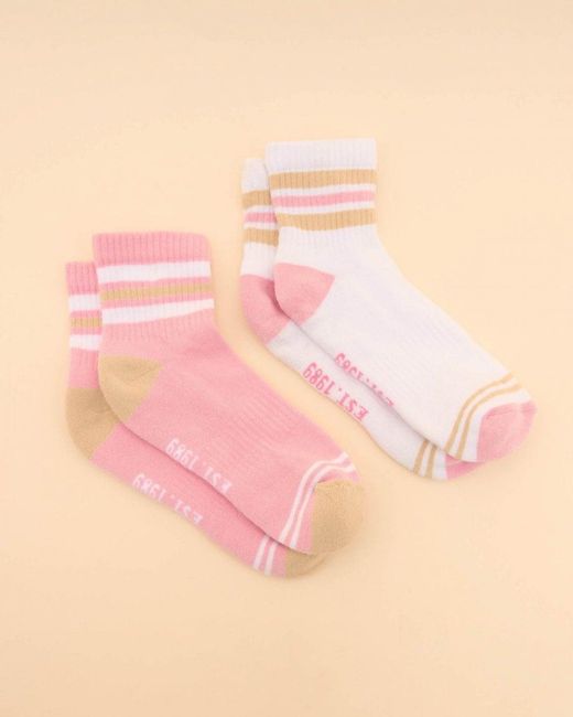 Joules Volley Quarter Length Socks in Pink | Lyst