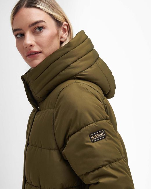 Barbour Longline Barron Puffer Jacket Colour: Empire in Green | Lyst