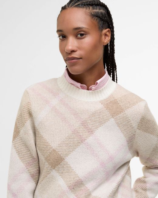 Barbour Sara Knitted Jumper in Natural | Lyst UK