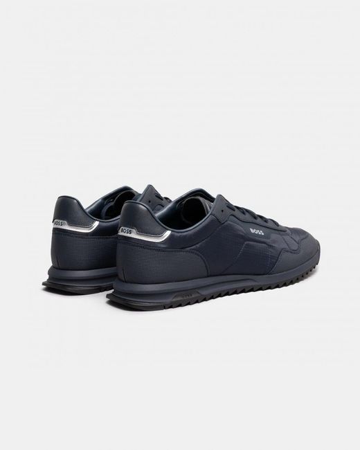 BOSS by HUGO BOSS Zayn Mixed-material Trainers With Perforated Faux ...