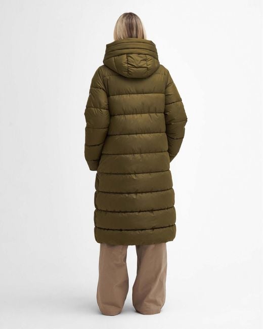 Barbour Longline Barron Puffer Jacket Colour: Empire in Green | Lyst
