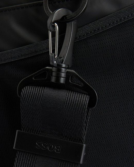 BOSS Stormy Faux Leather Holdall With Logo Details in Black for Men | Lyst