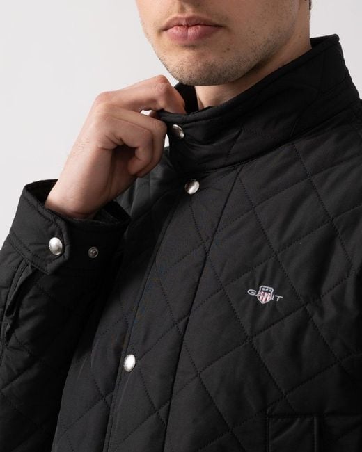 GANT Quilted Windcheater Mid Jacket in Black for Men | Lyst