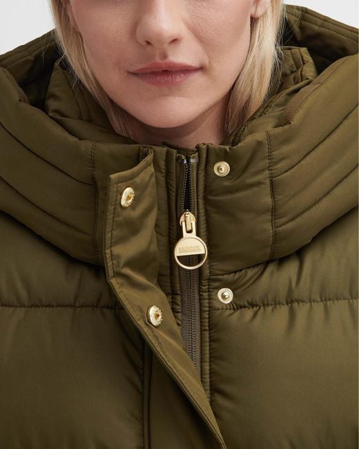 Barbour Longline Barron Puffer Jacket Colour: Empire in Green | Lyst