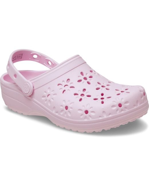 Crocs™ Classic Floral Cut-Out Clog in Black | Lyst