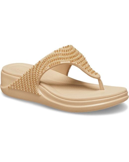 Crocs™ Boca Bling Flip Wedge in Black | Lyst