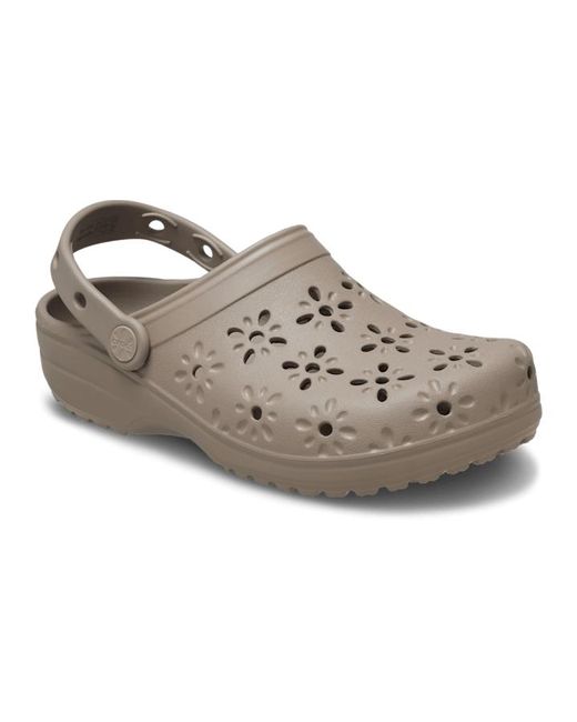 Crocs™ Classic Floral Cut-Out Clog; Taupe in Black | Lyst