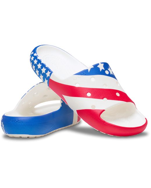 Crocs™ Classic American Flag Slide 2.0 in Red | Lyst