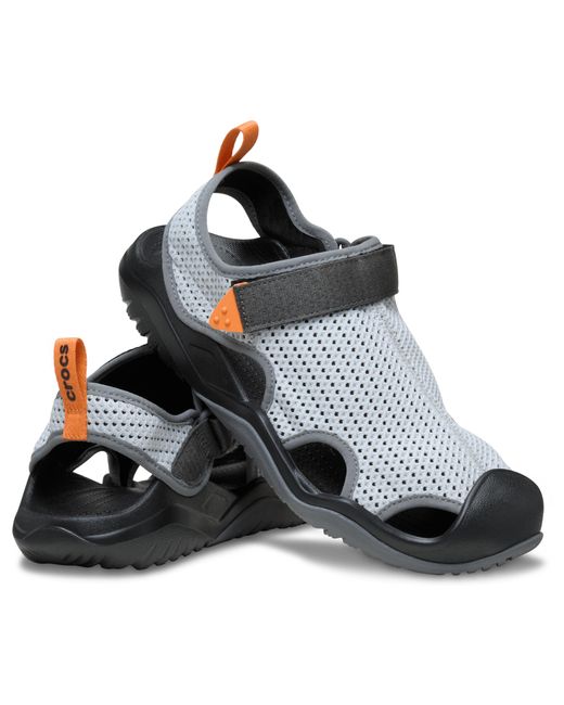 Crocs™ Swiftwater Mesh Deck Sandal in Black for Men | Lyst
