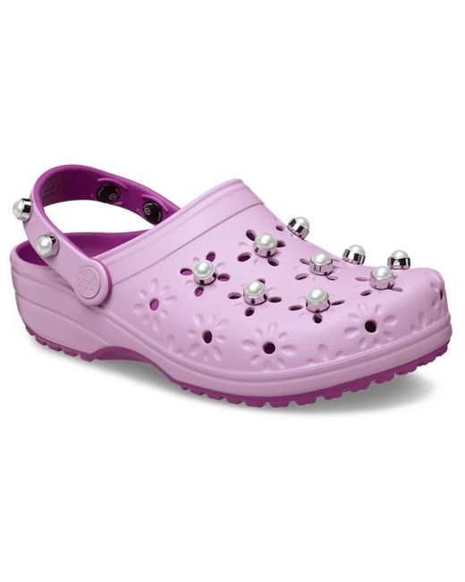 Crocs™ Classic Floral Cut Out Elevated Clog; Hydrangea in Purple | Lyst