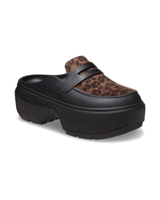 Crocs™ Stomp Leopard Loafer in Black | Lyst