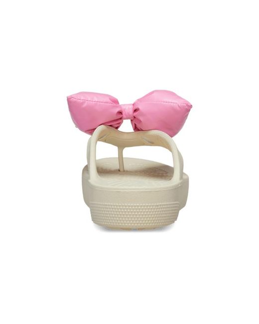 Crocs™ Classic Platform Bow Flip in Black | Lyst