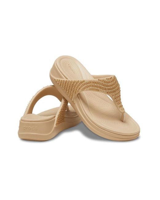 Crocs™ Boca Bling Flip Wedge in Black | Lyst